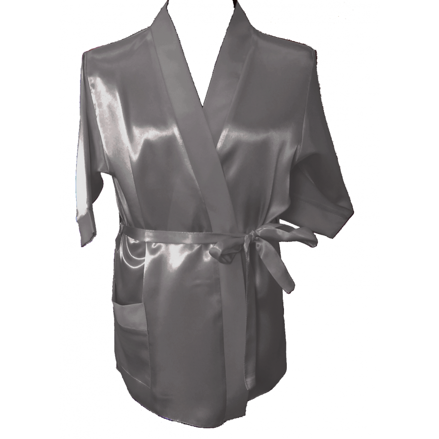3107 Silver Children Satin Robe