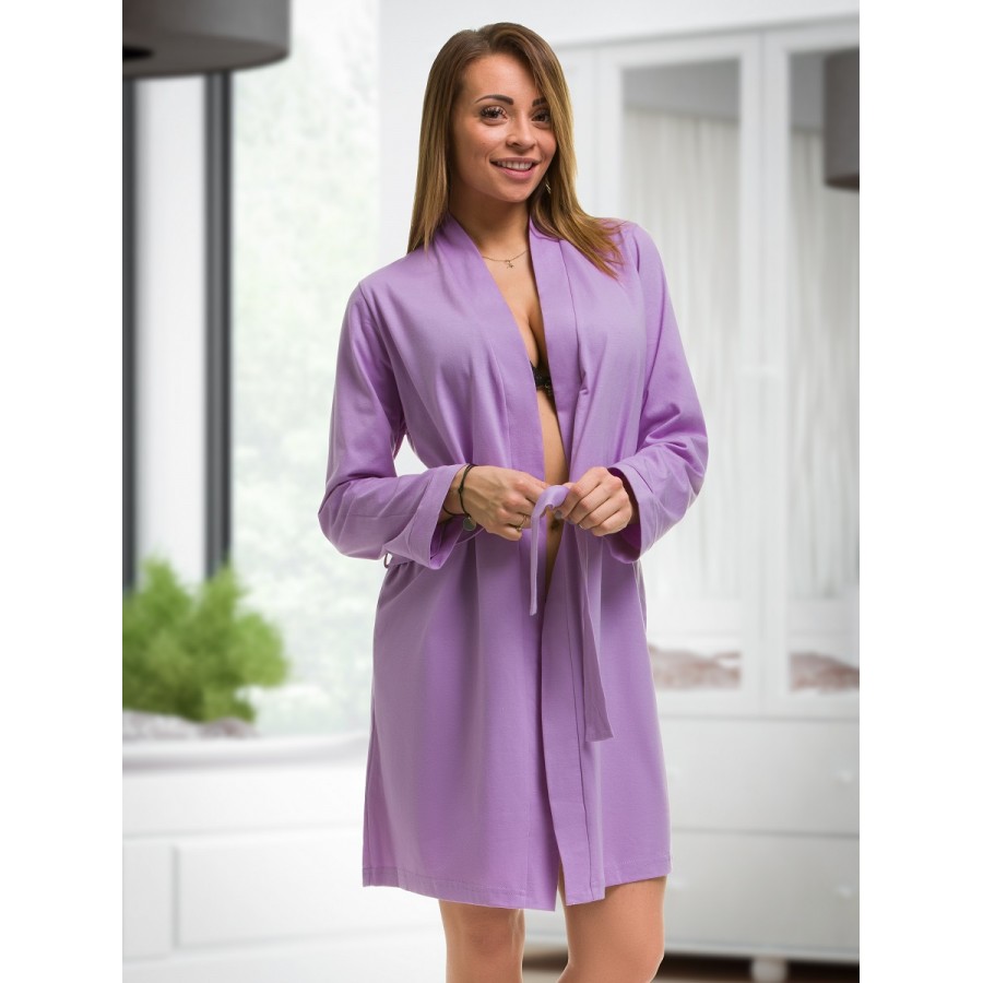 2107 Cotton Robe Lilac S-6XL 8-24